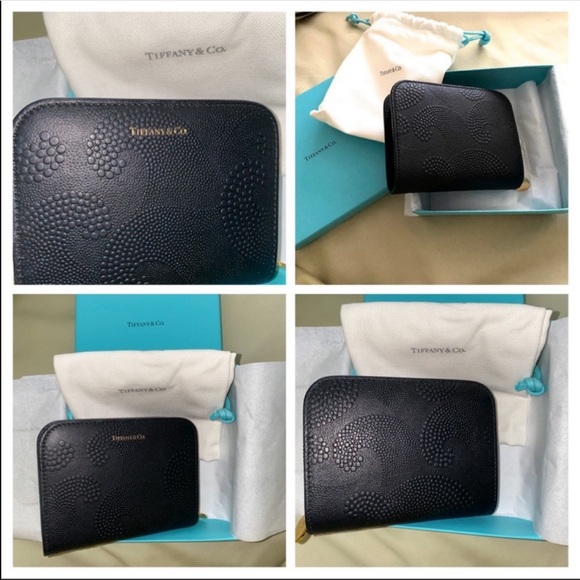 Tiffany & Co. | Bags | Tiffany Co Wave Leather Small Zip Around Wallet ...